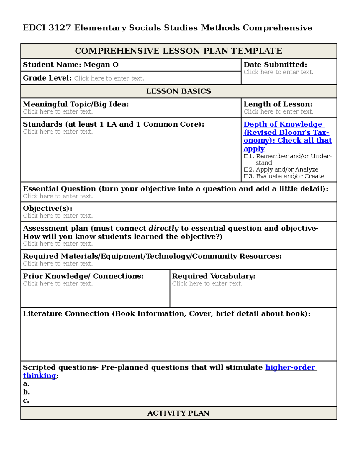 Comprehensive Lesson Planning Template (2)-3 - COMPREHENSIVE LESSON ...