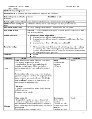 81503515 Soccer Dribbling Lesson - HPE 430 Richard P. Schnars ASU UDL ...