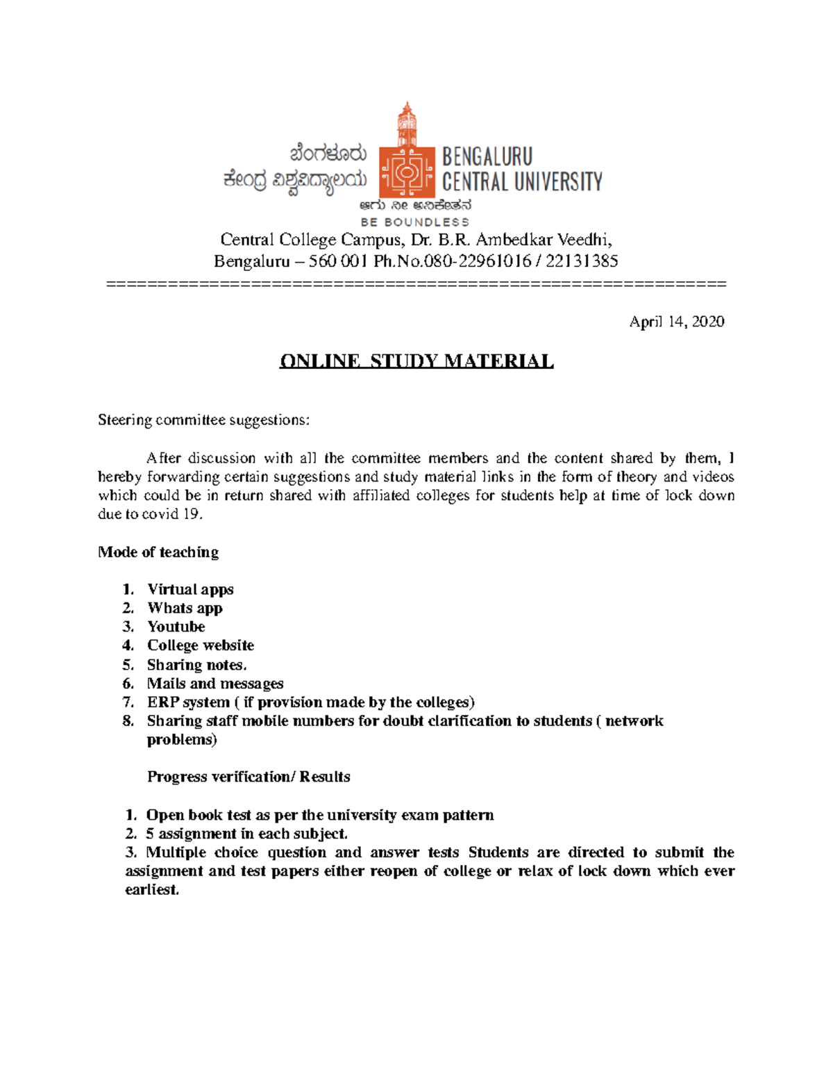 Online Study Material - Central College Campus, Dr. B. Ambedkar Veedhi ...