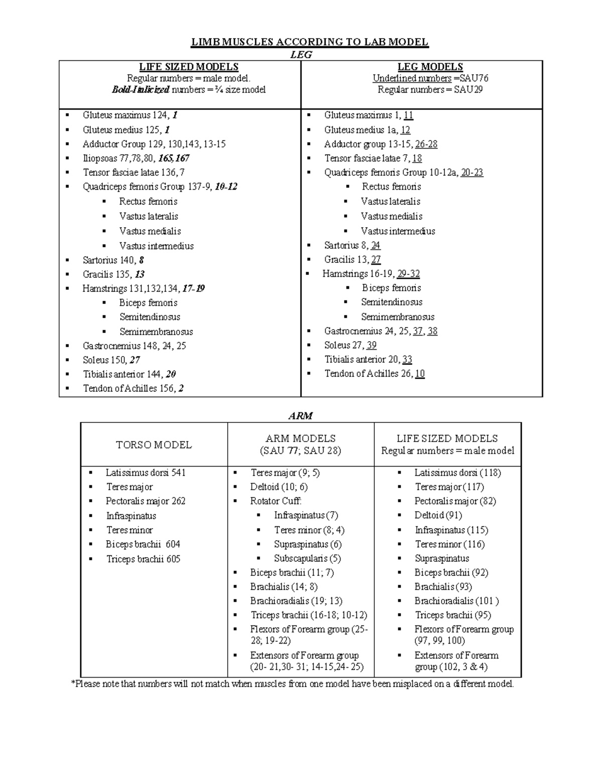 Lab 14 - My lab study assignments for lab 5 and 6 - LIMB MUSCLES ...
