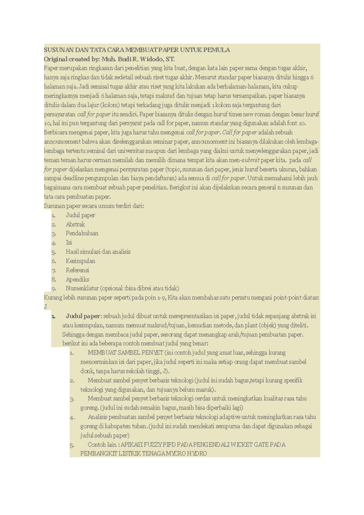 Cara buat Paper - Grade: B+ - SUSUNAN DAN TATA CARA MEMBUAT PAPER UNTUK ...