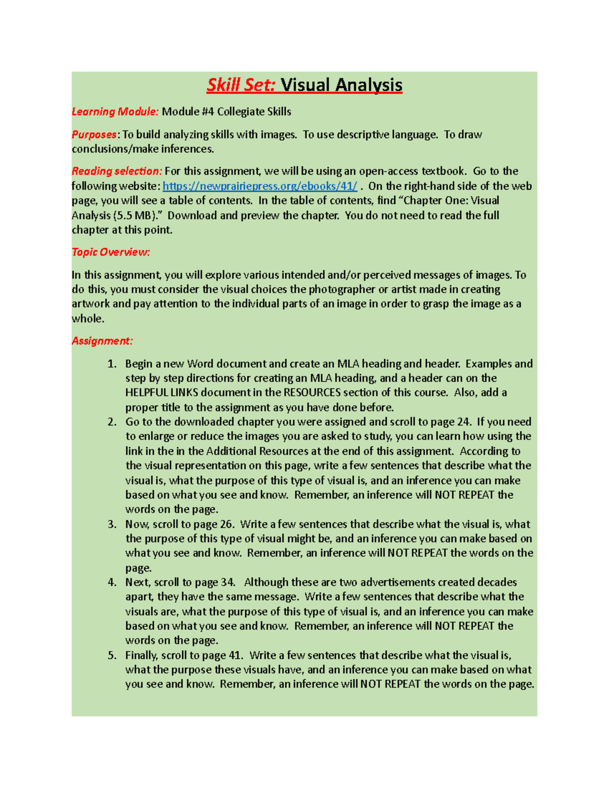Up Visual Analysis - Skill Set: Visual Analysis Learning Module: Module ...