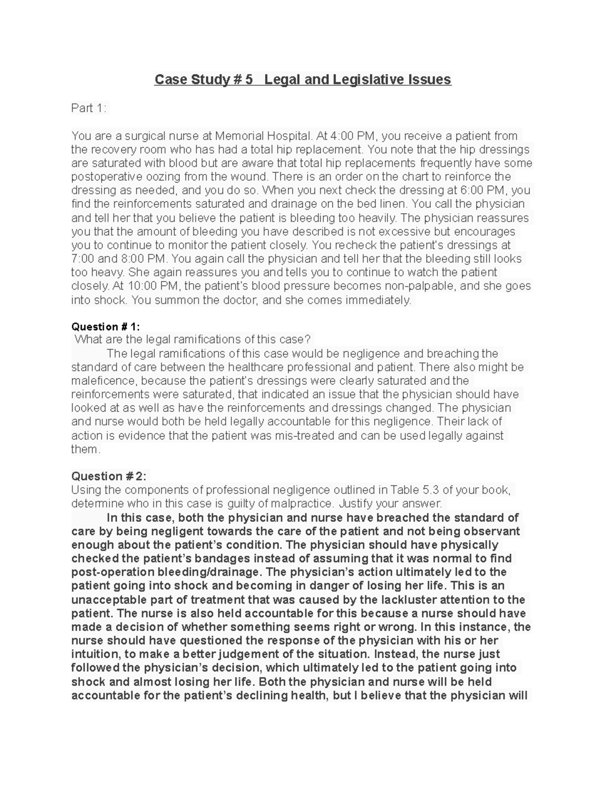 Case Study 5 Spring - USFCA Lecture Notes Fundamentals - Case Study # 5 ...