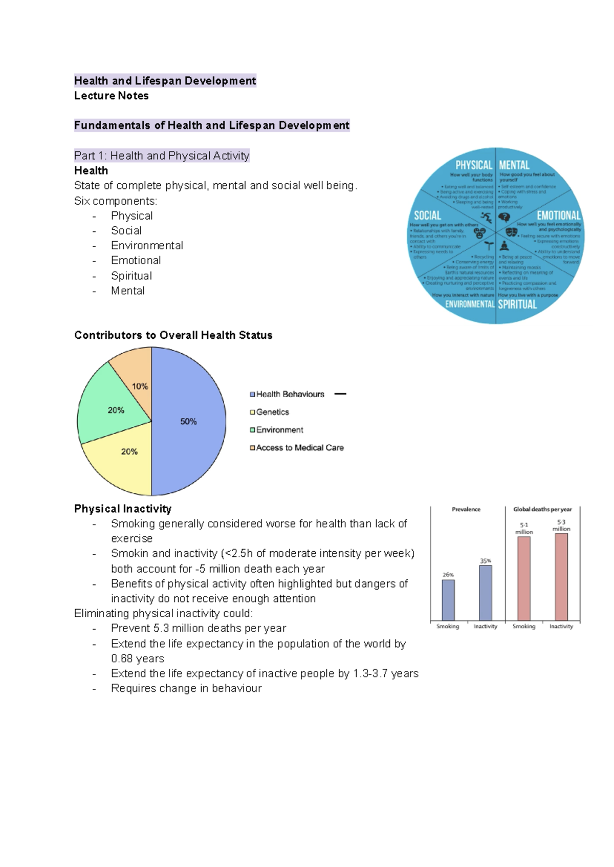 Health And Lifespan Development Lecture Notes Health And Lifespan Development Lecture Notes