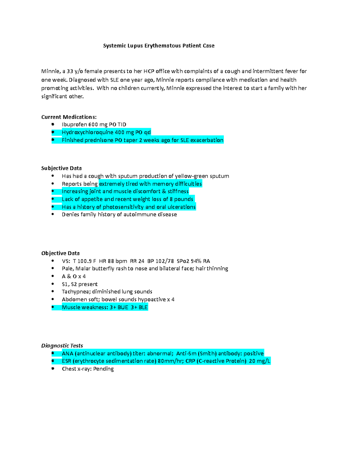 SLE Patient Case Study - Systemic Lupus Erythematous Patient Case ...