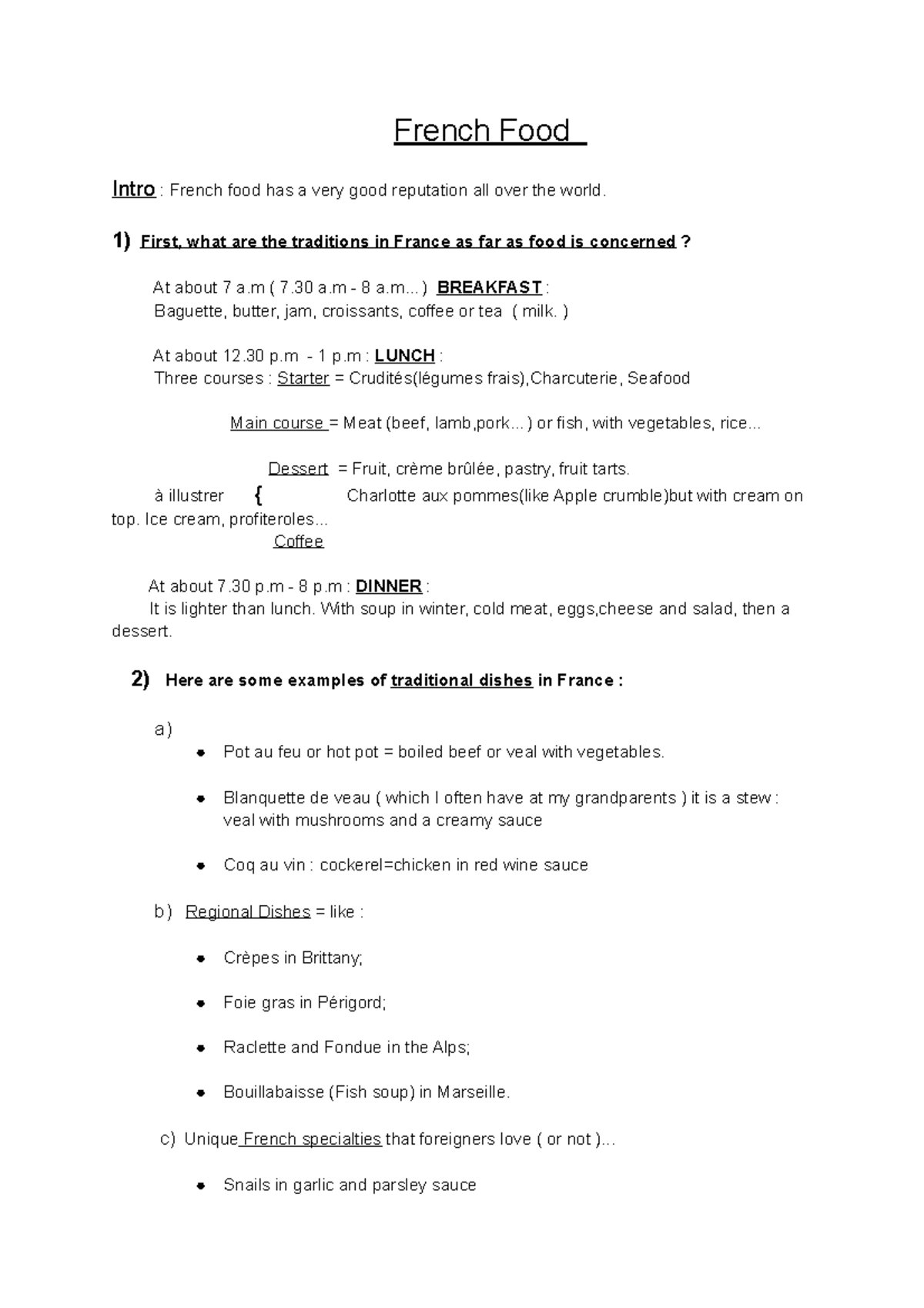 Xav's presentation - How can we define french food? - French Food Intro ...