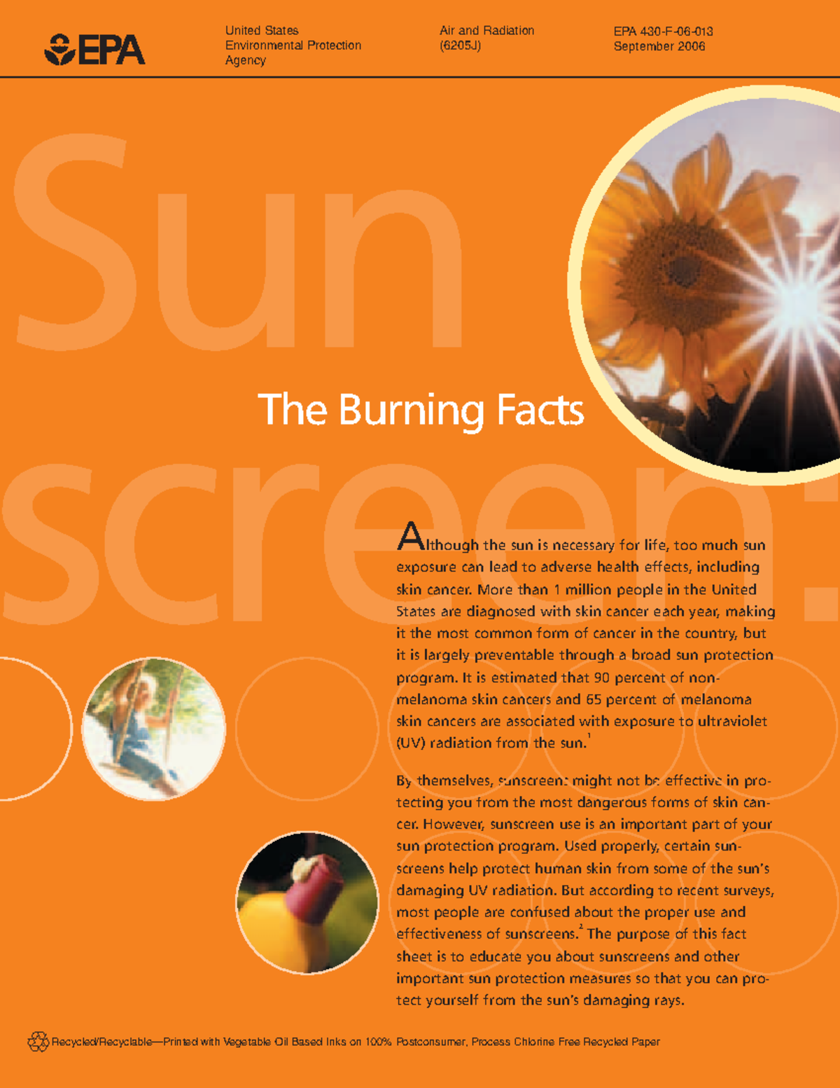 Sunscreen - suncreen - 1EPA United States Air and Radiation EPA 430-F ...