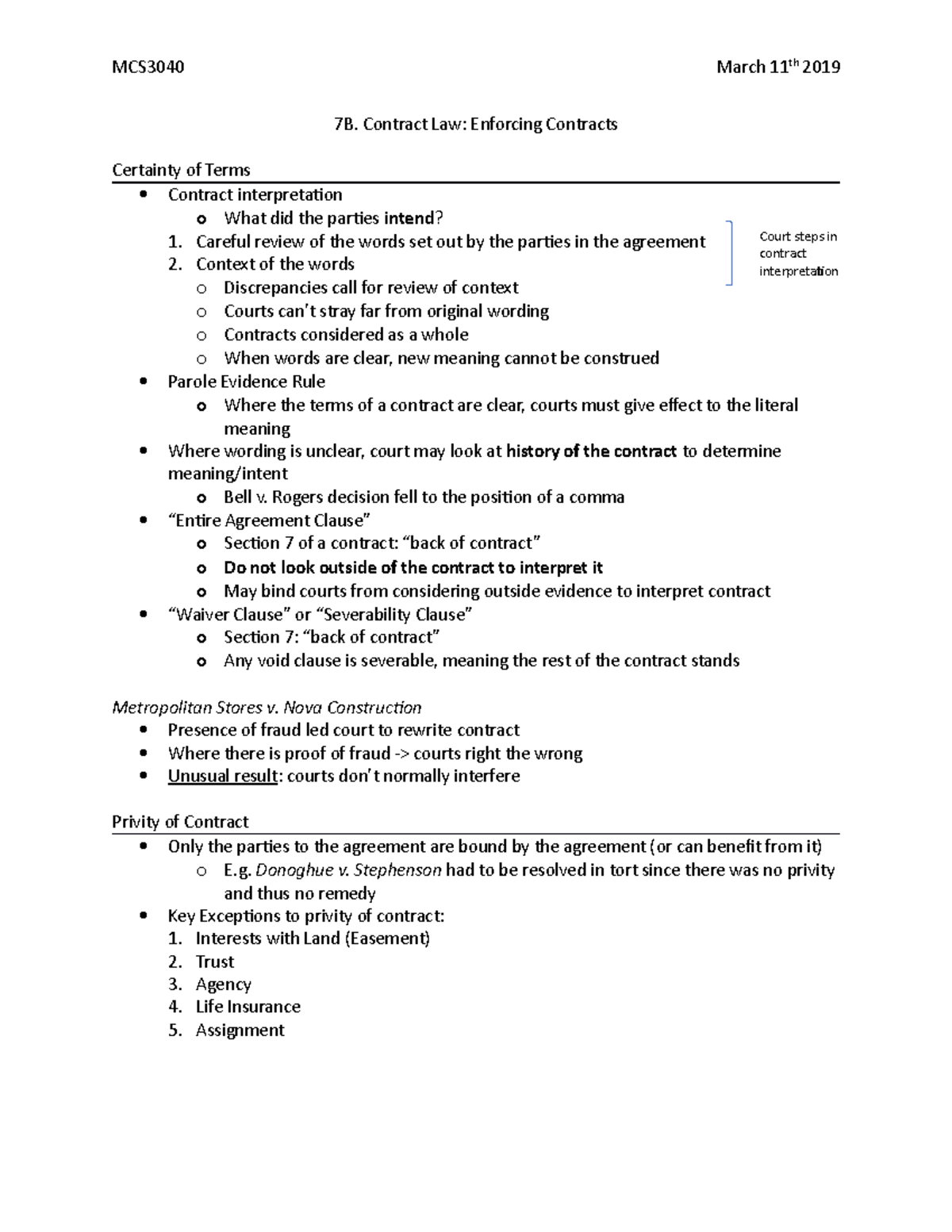 7B. Contract Law- Enforcing Contracts - 7B. Contract Law: Enforcing ...