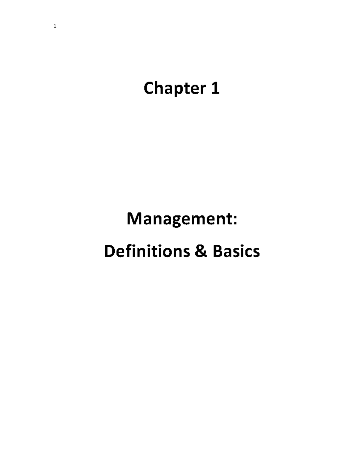 9756Manaement & Economics Ch1-CH4 - Chapter 1 Management: Definitions & Basics Difference - Studocu