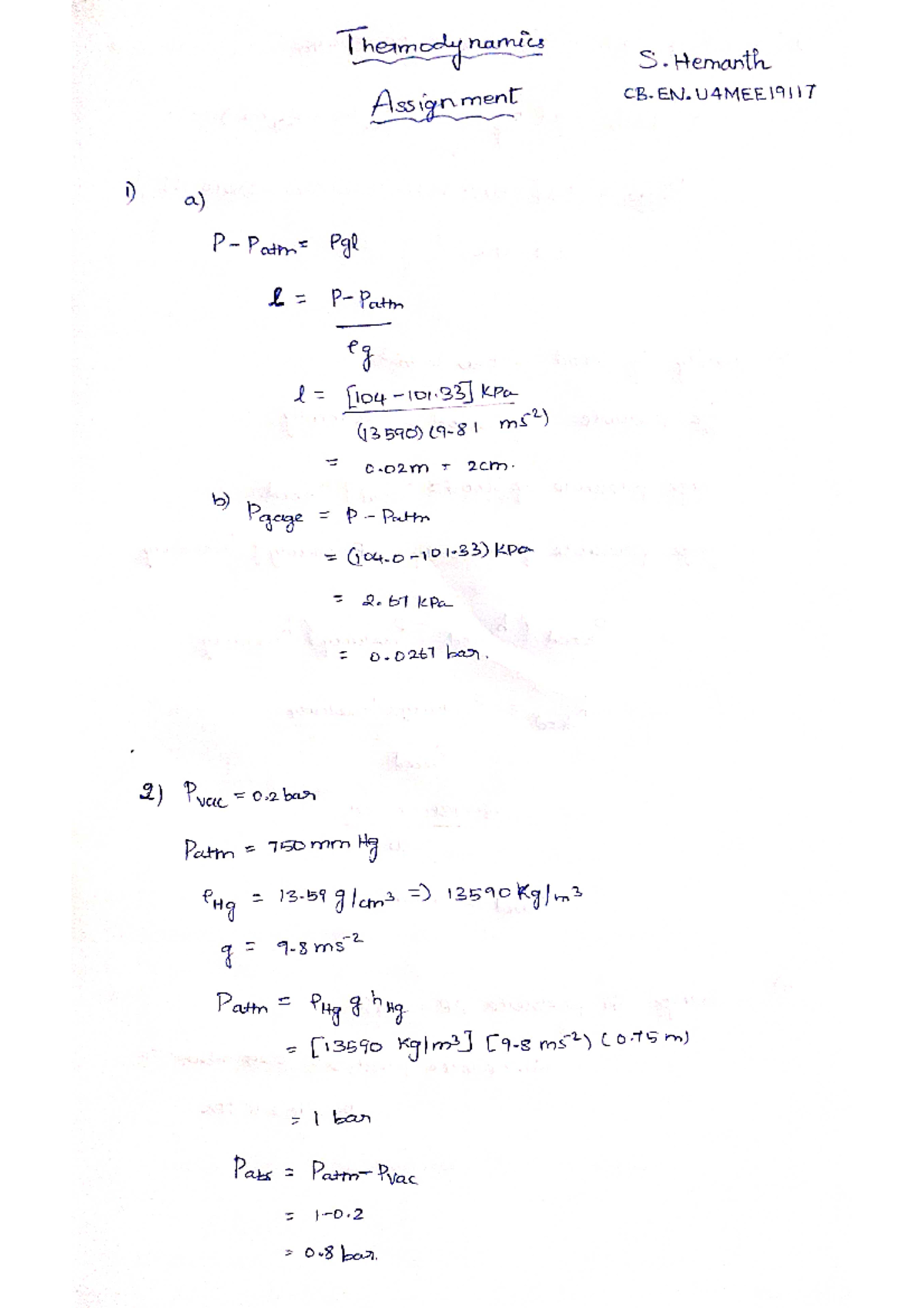 Thermodynamics problems - Mechanical Engineering design - Studocu