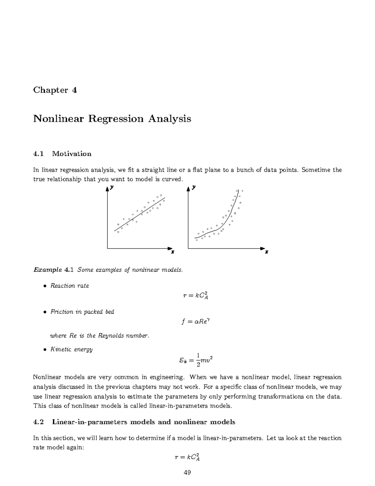 Chapter 4 - Nonlinear regression analysis - Chapter 4 Nonlinear ...