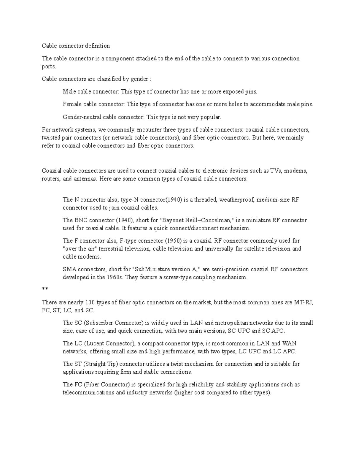 Đầu nối lần 2 - aaaaa - Cable connector definition The cable connector ...