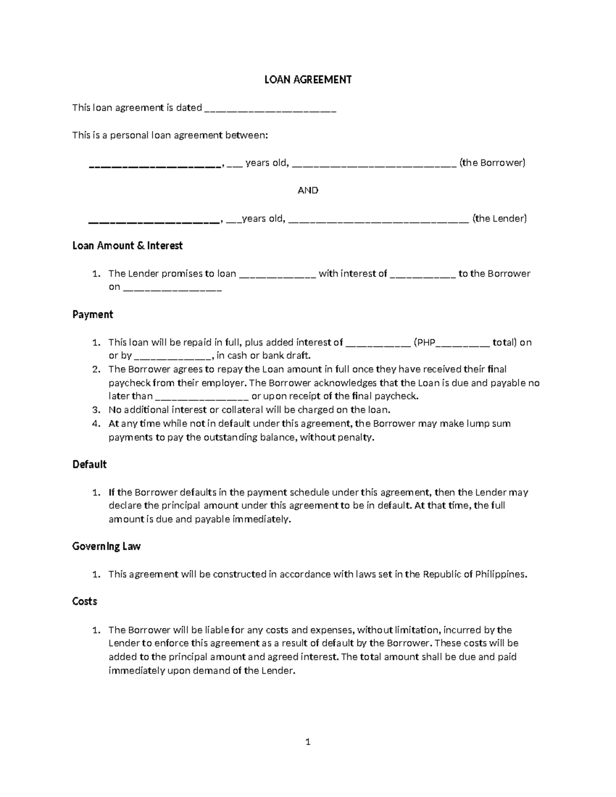 LOAN Agreementv 2 - sample of loan agreement - LOAN AGREEMENT This loan ...