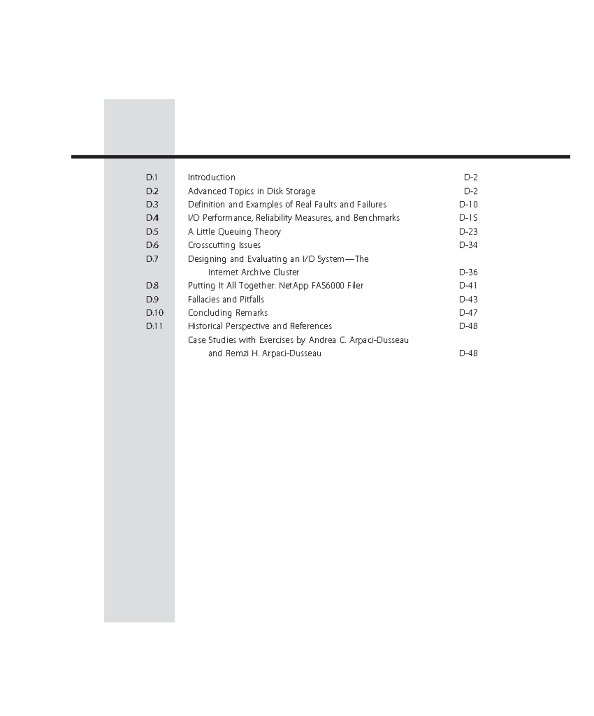 Appendix D online - D Designing and Evaluating an I/O System—The D Introduction D- D Advanced ...