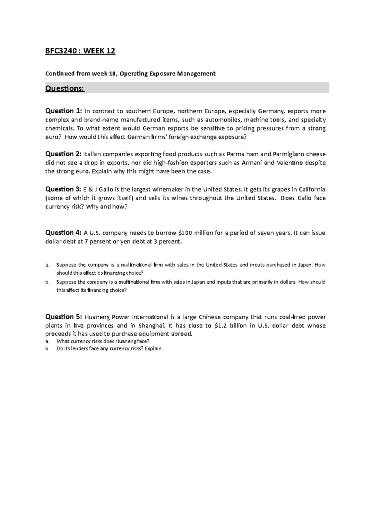 Week12 Question solutions (Lecture for week 11) - BFC3240 : WEEK 12 ...