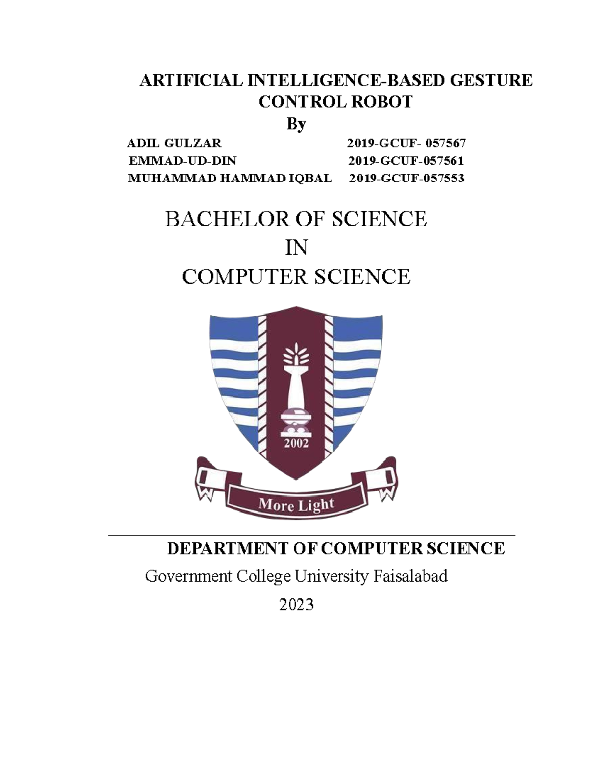 FYP Adil-Emad-Hammad - Hardware Project - ARTIFICIAL INTELLIGENCE-BASED ...
