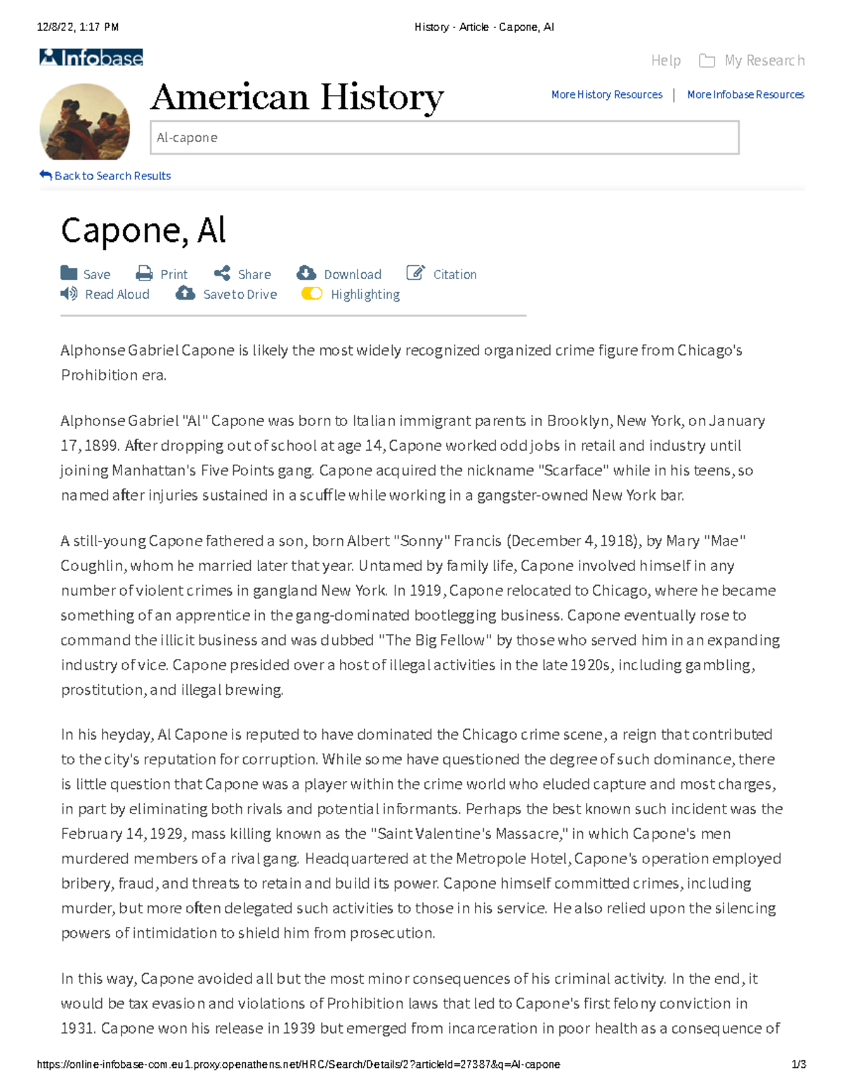 History - Article - Capone, Al - 12/8/22, 1:17 PM History - Article ...