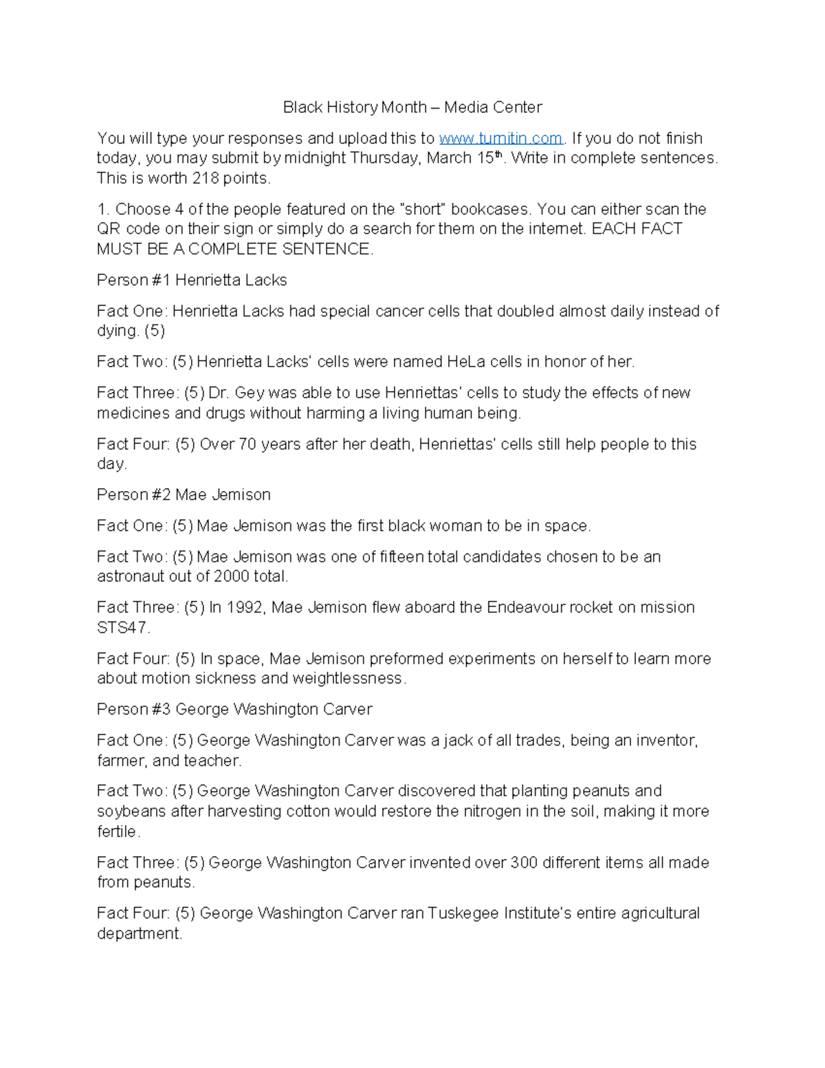 Black History Month assignment 2024 - Black History Month – Media ...