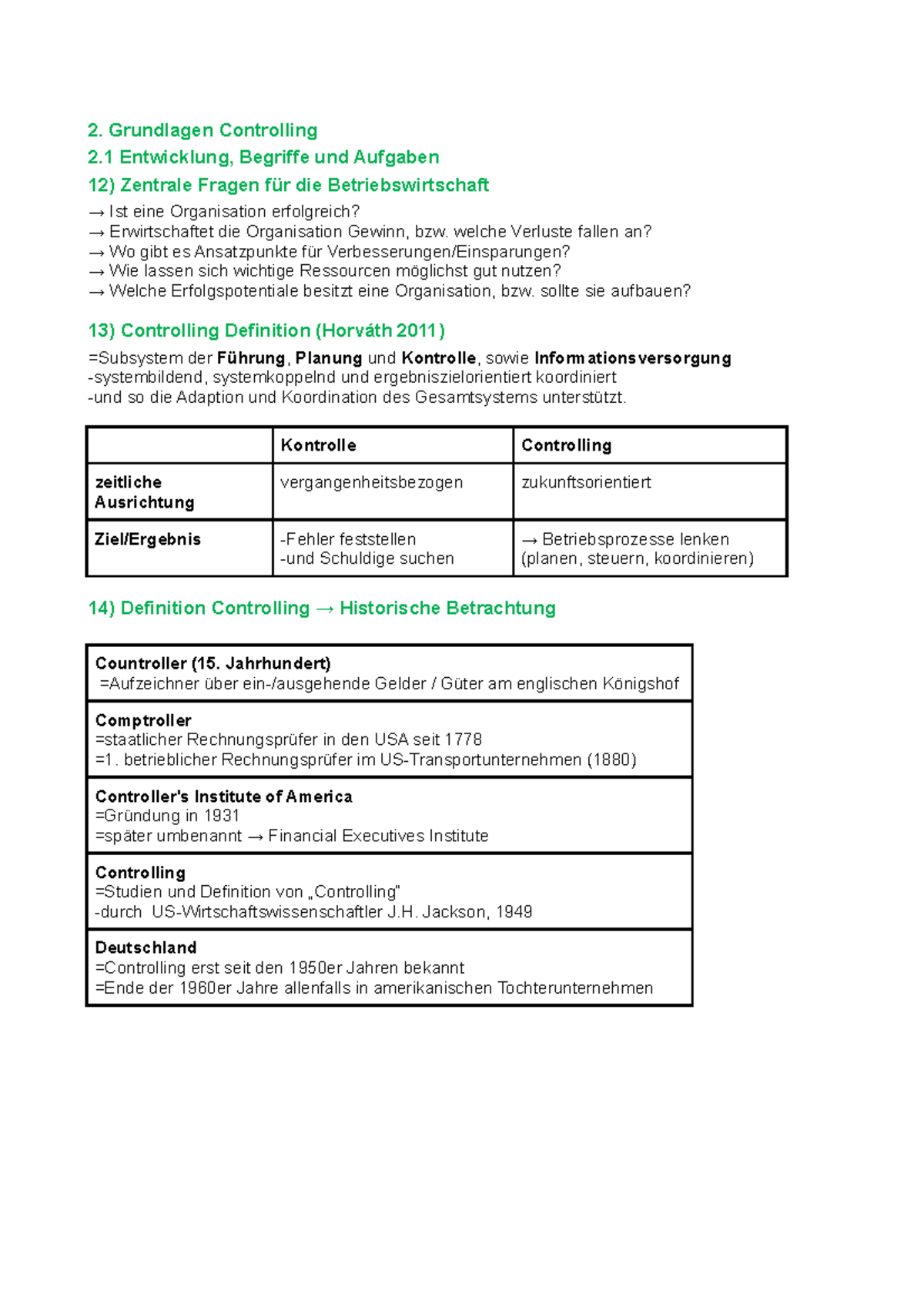Operatives Controlling - 2. Grundlagen Controlling 2 Entwicklung ...