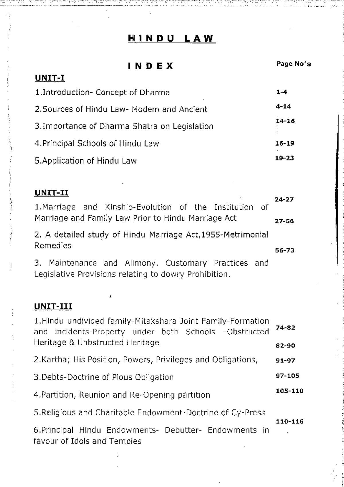 Hindu law - Family law - Llb 3 years - Studocu