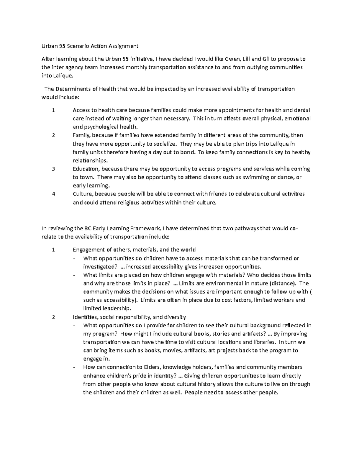 Urban 95 Scenario Action Assignment - Urban 95 Scenario Action ...