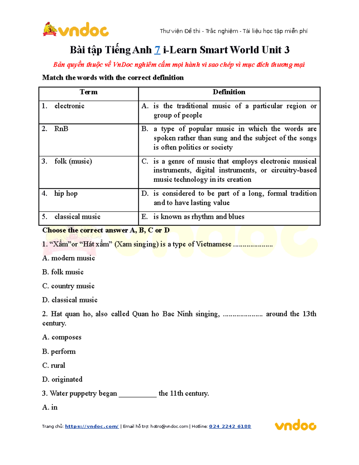 Bai tap tieng anh 7 i learn smart world unit 3 - Bài tập Tiếng Anh 7 i-Learn Smart World Unit 3 ...