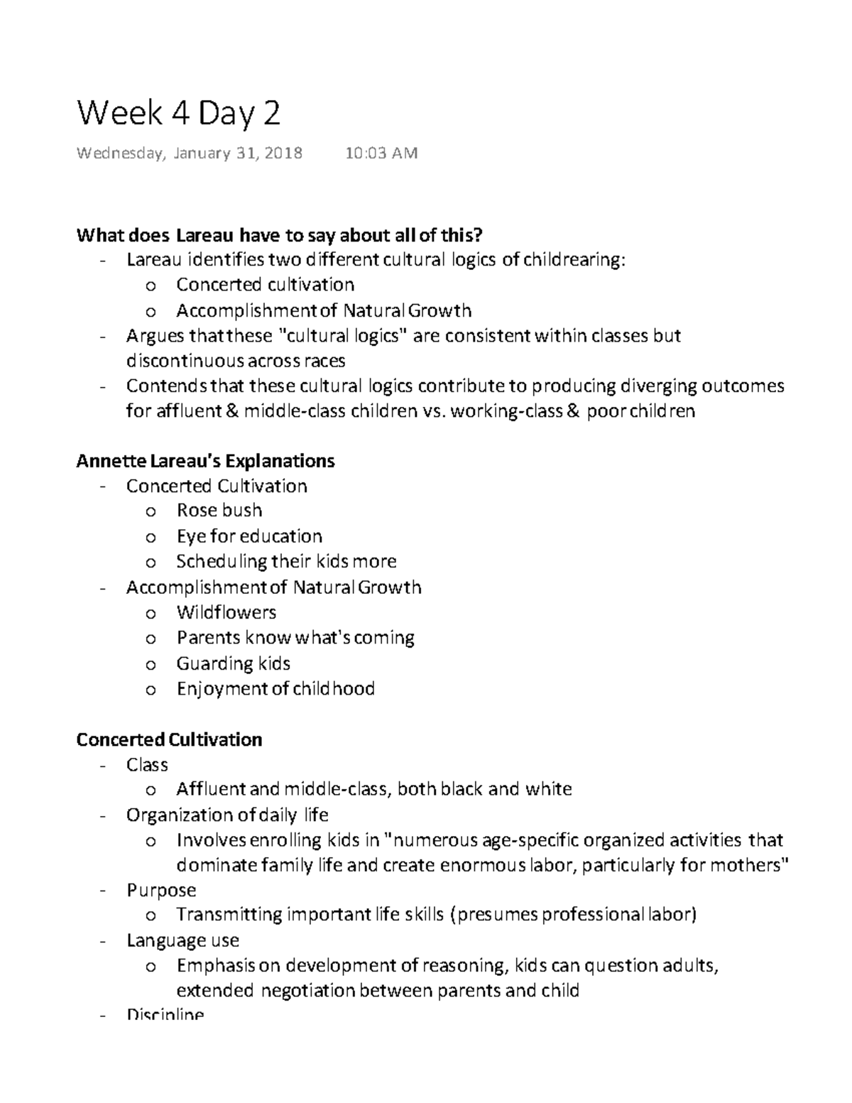 Concerted Cultivation