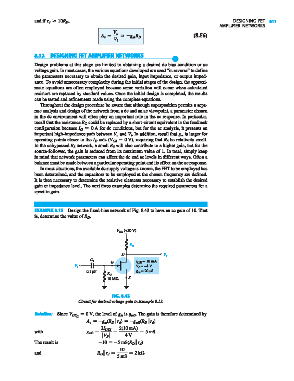 Designing FET Amplifier Networks - Electronic Circuit: devices and ...