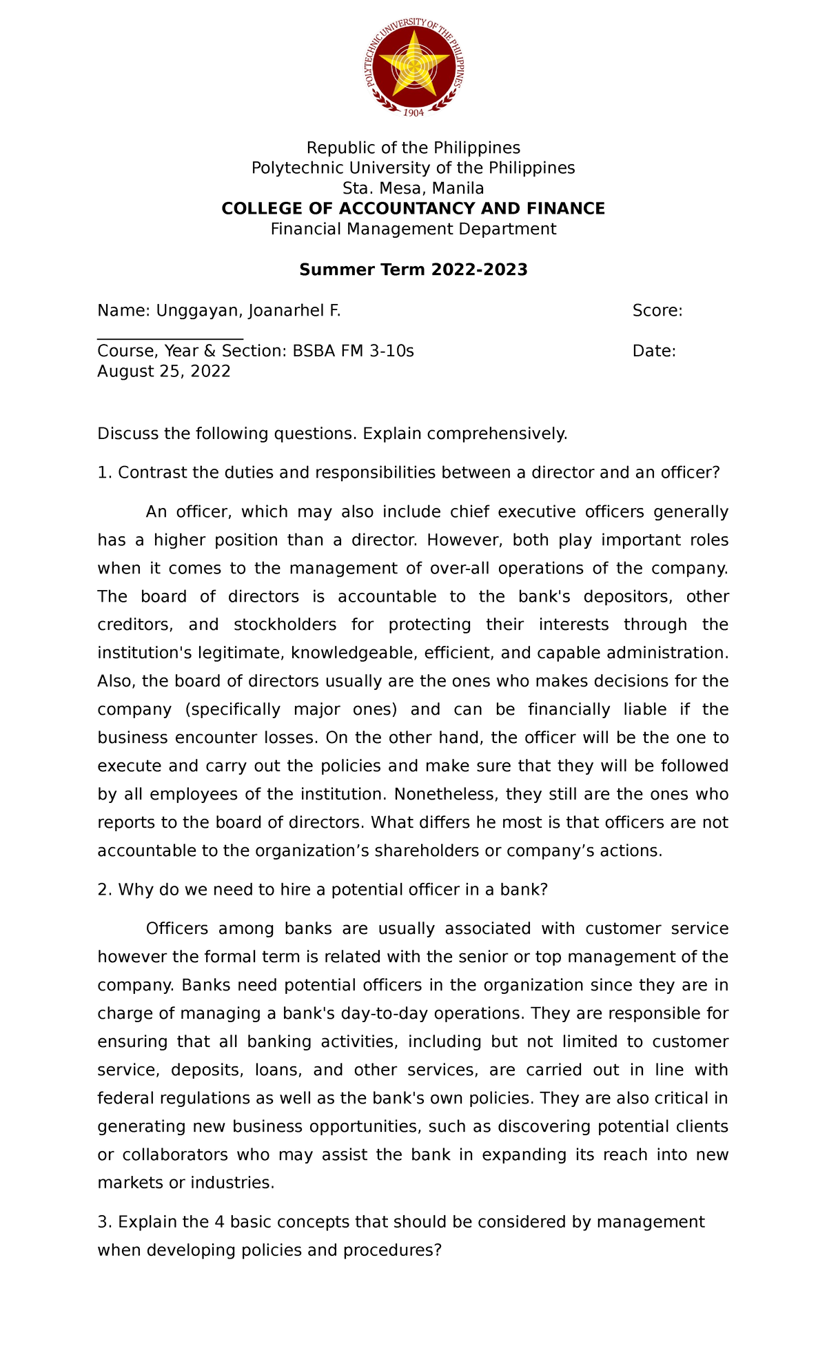 2nd activity - kd./skdg - Republic of the Philippines Polytechnic ...