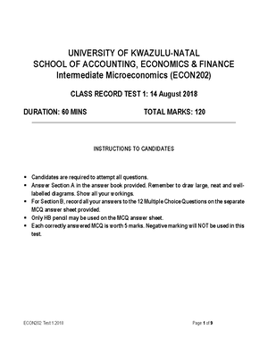 Tutorial 4 - tut - Econ202 - UKZN - Studocu