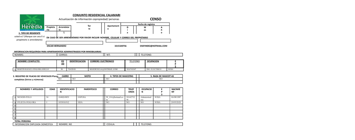 Formato Censo Actualizado 2021 - CONJUNTO RESIDENCIAL CALAMARI ...