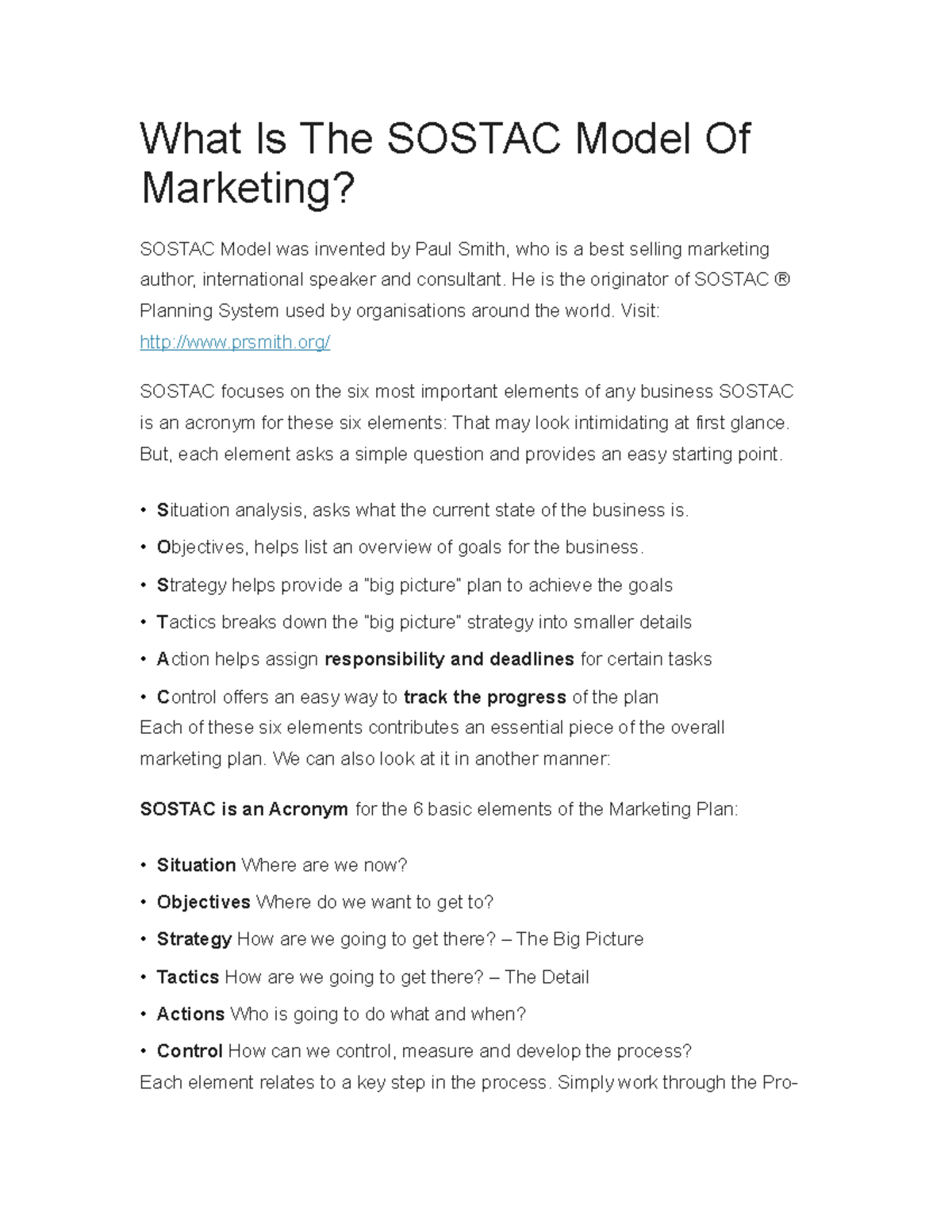 What Is The Sostac Model Of Marketing - Brian Searle notes - What Is ...