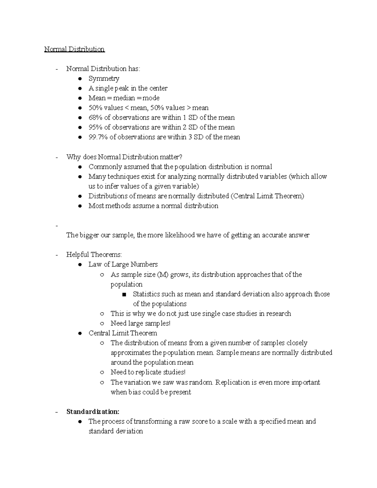 Distribution and Probability - Normal Distribution Normal Distribution ...