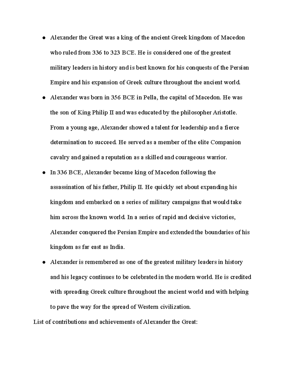 Alexander (356-323 BCE) - Alexander the Great was a king of the ancient ...