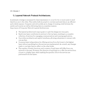 OSI Model - notes - OSI Model o OSI stands for Open System ...