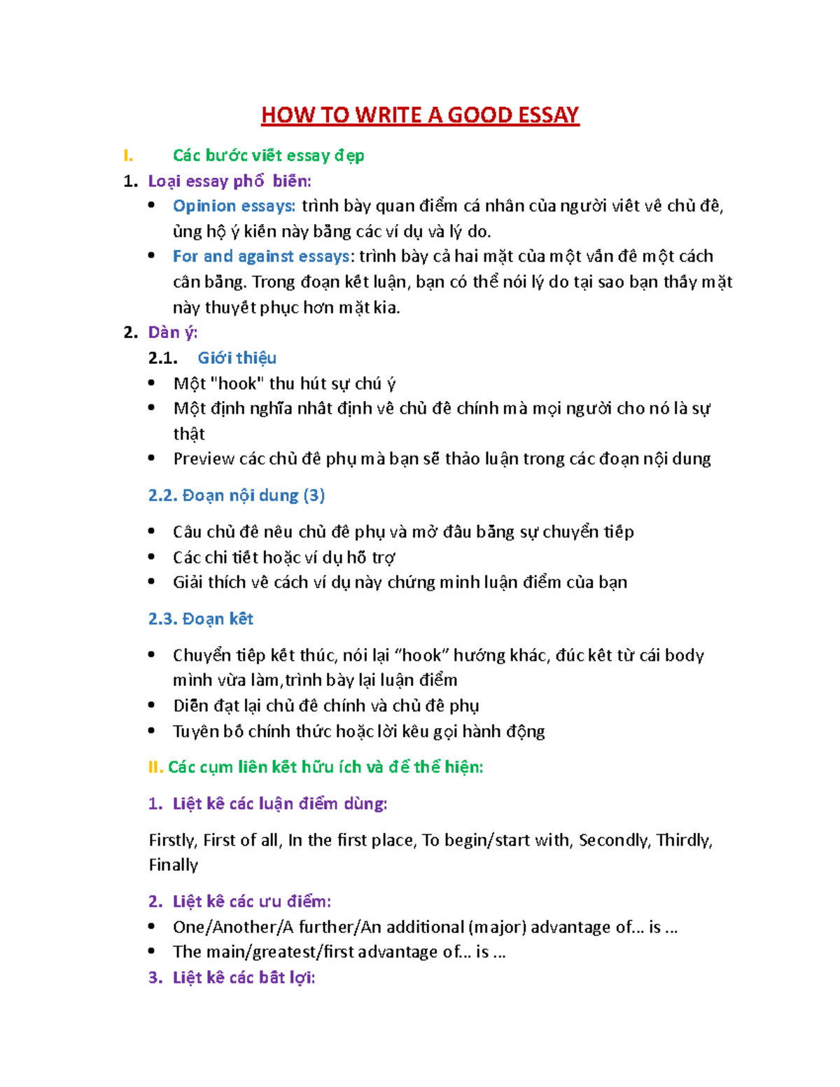 HOW TO Write A GOOD Essay - English literature - Studocu