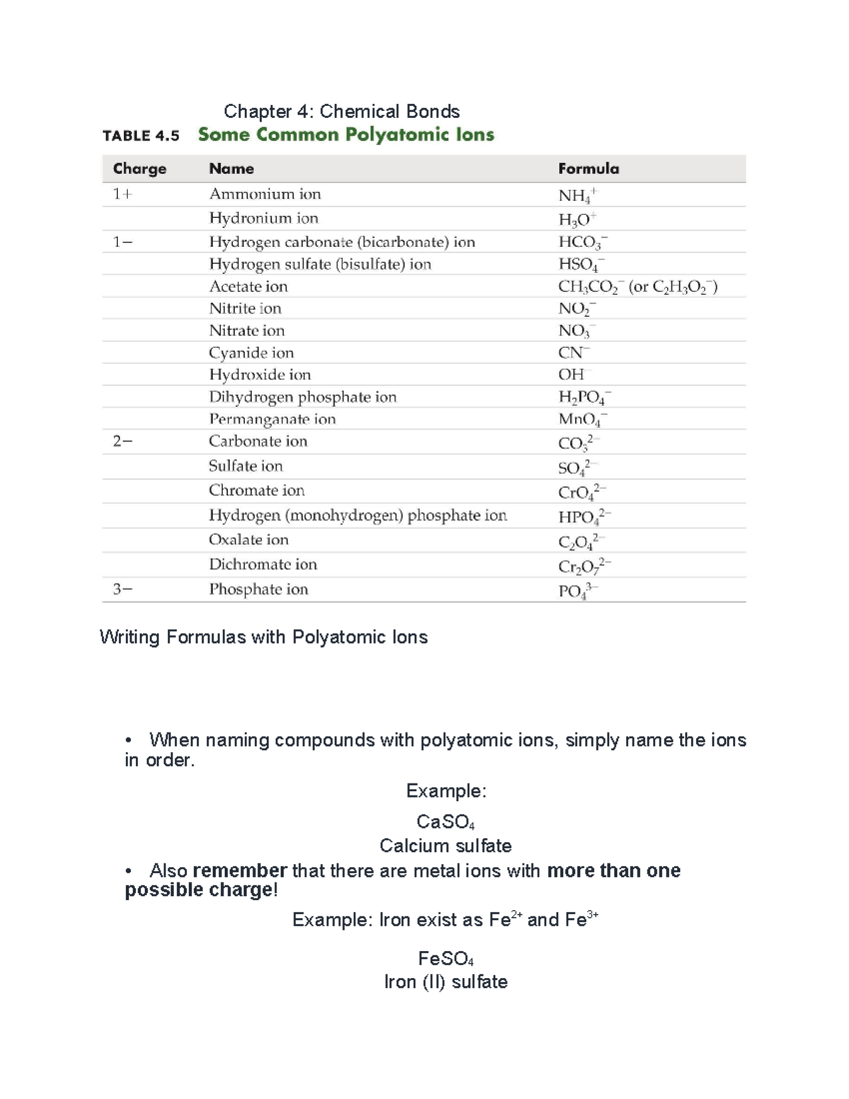 Chem 18 - Chemistry notes fall 2020 - Chapter 4: Chemical Bonds Writing ...