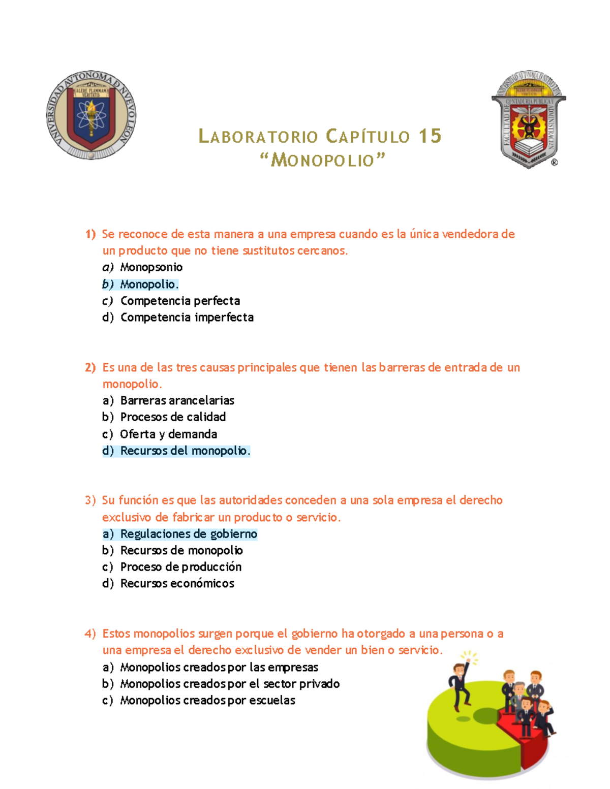 EQ1 LAB CAP 15 - Nada - LABORATORIO CAPÍTULO 15 “MONOPOLIO” Se reconoce de esta manera a una ...