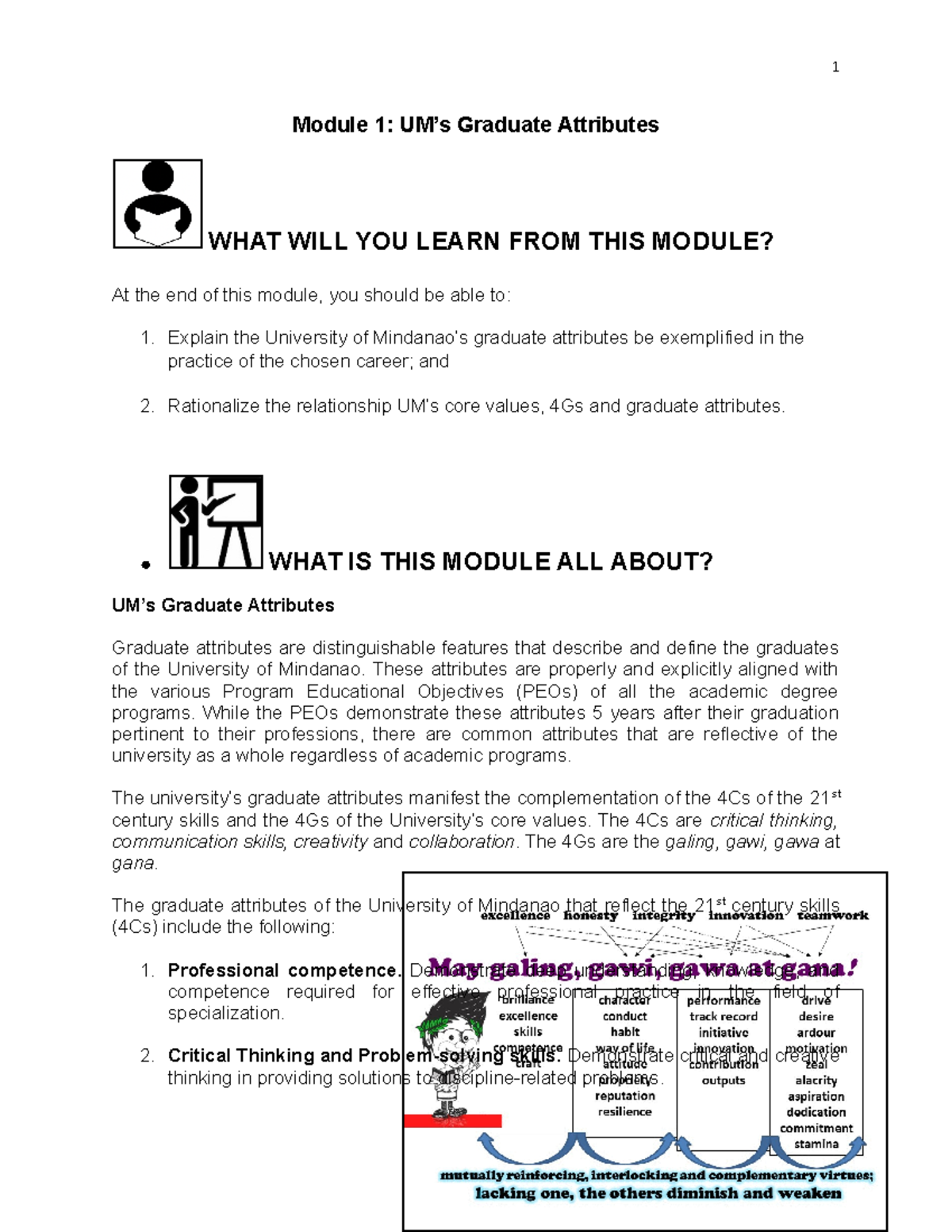 GPE3 Module 1 - gpe3 - Module 1: UM’s Graduate Attributes WHAT WILL YOU ...