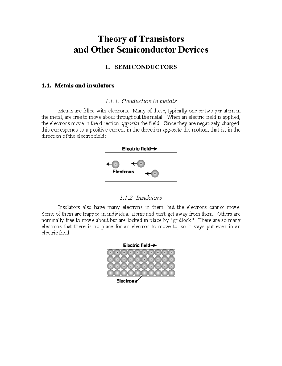 Theory of Transistors - These are class notes - Theory of Transistors ...