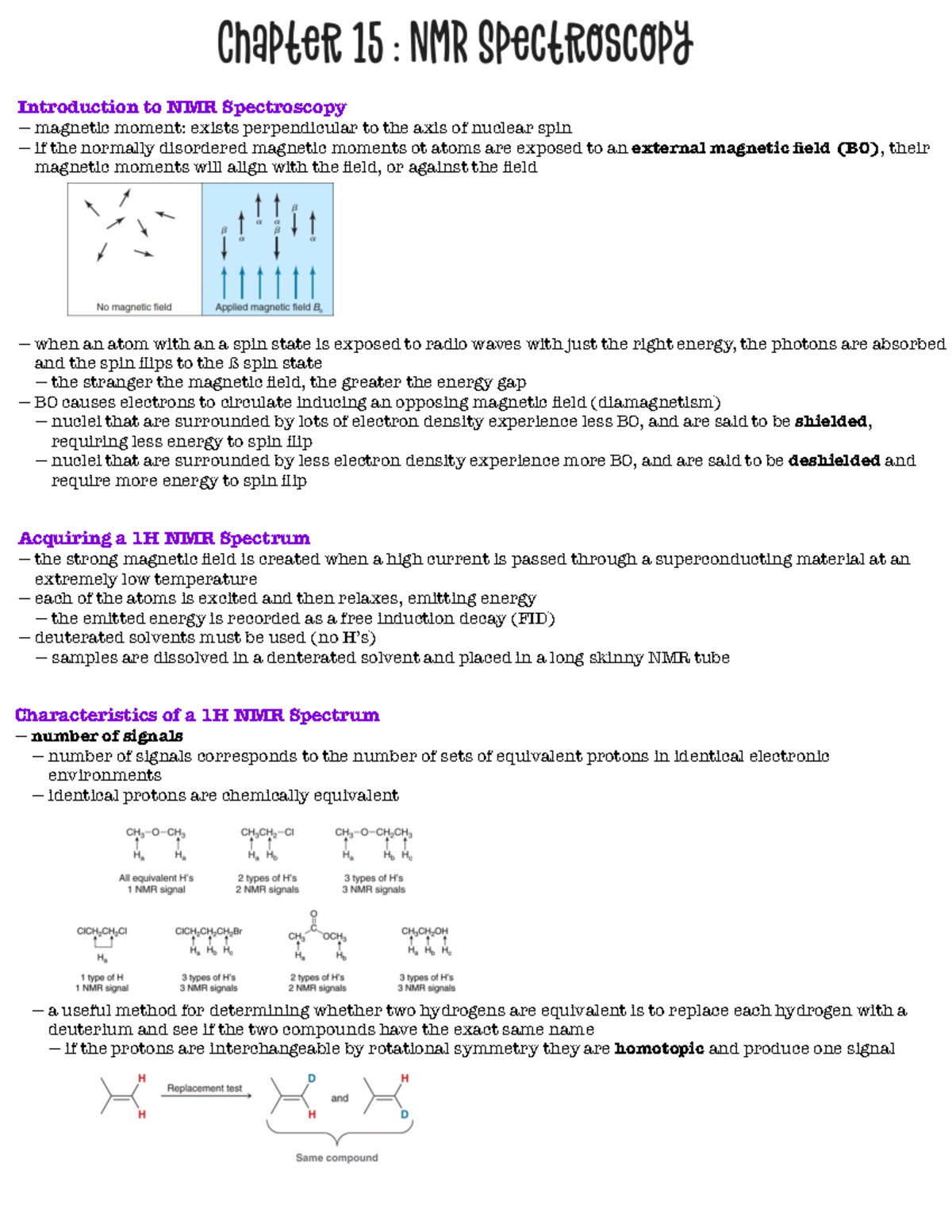 CHEM 2410 Chapter 15 - Introduction to NMR Spectroscopy — magnetic ...