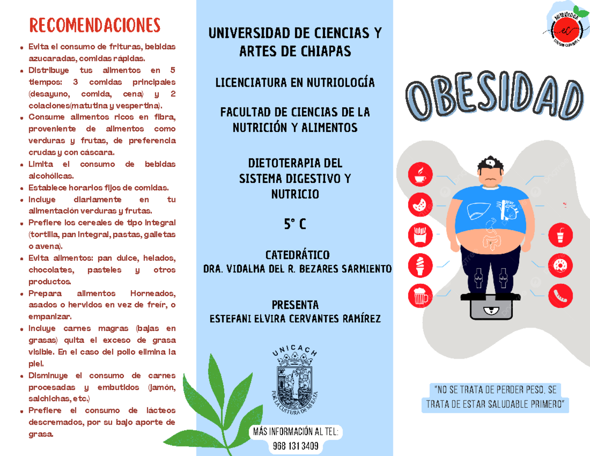 Tríptico - Obesidad - En México, el 70% de los mexicanos padece ...
