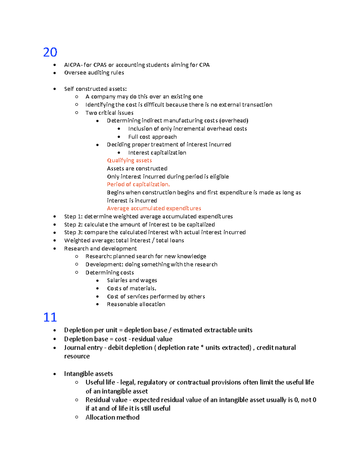 ACCT 311 part 3 - Accounting 311 notes - 20 • AICPA- for CPAS or ...