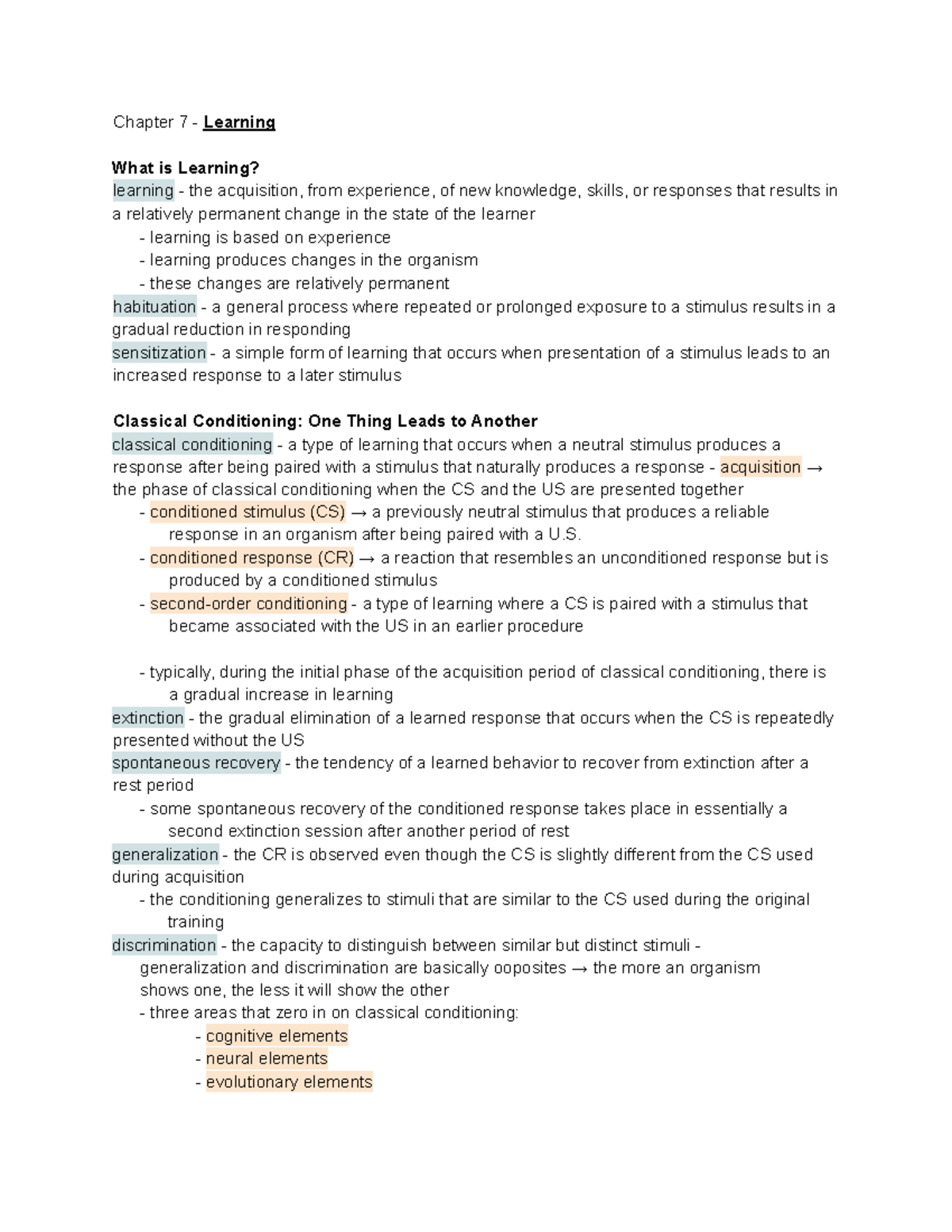 Chapter 7 Learning: What is Learning? Classical Conditioning Operant ...