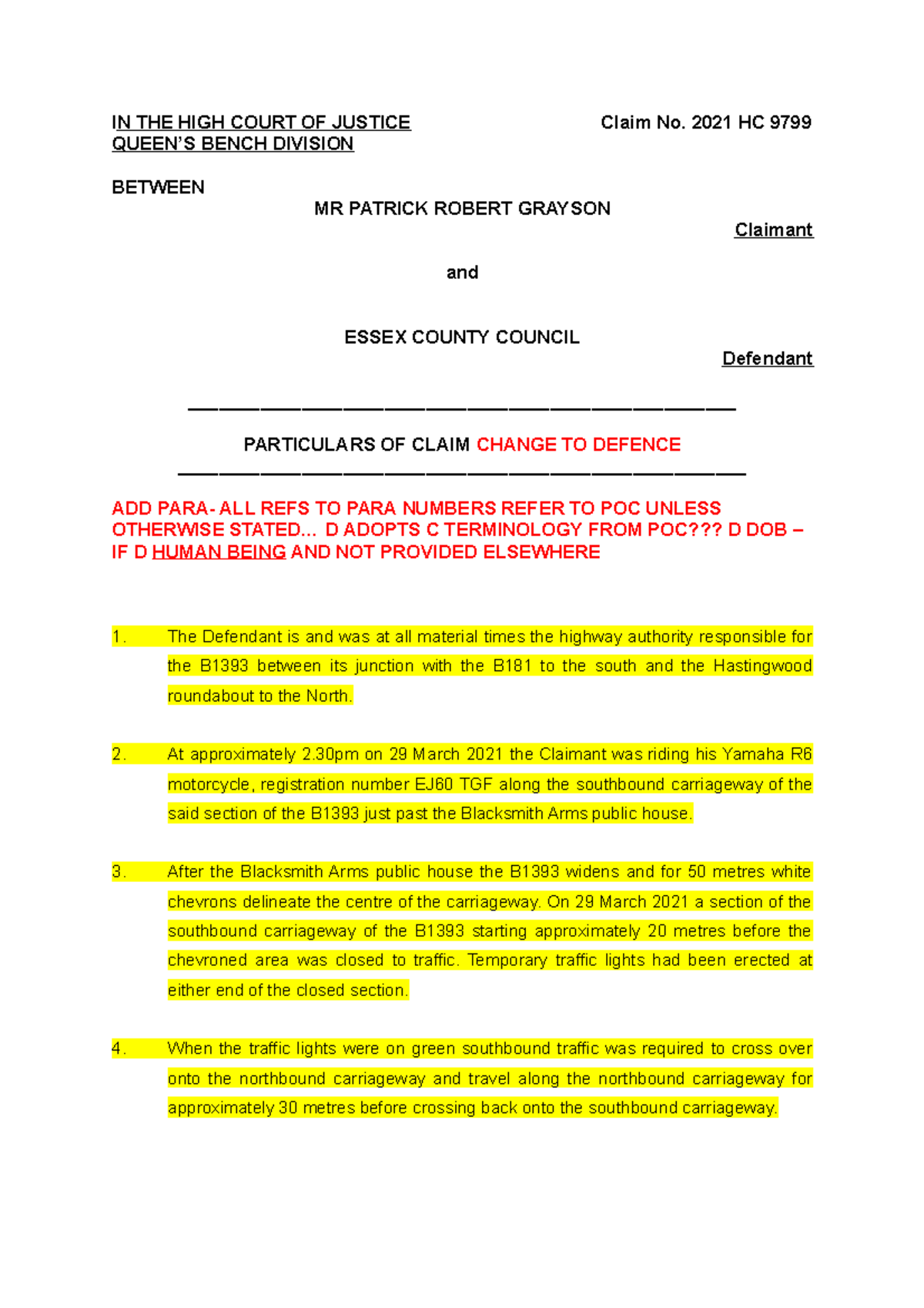 BTC Drafting WS3 Particulars of Claim - IN THE HIGH COURT OF JUSTICE ...