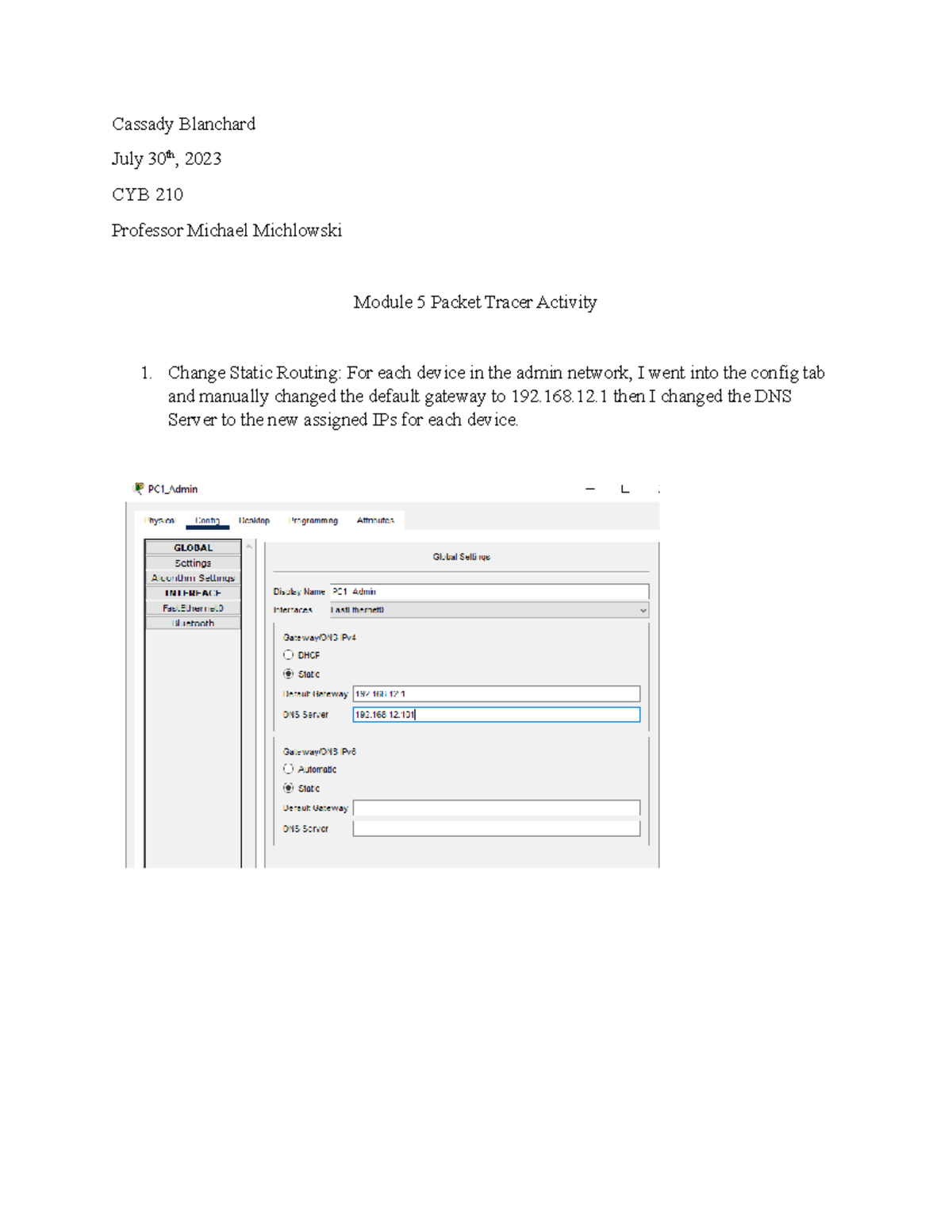CYB 210 Module 5 Assignment - Cassady Blanchard July 30th, 2023 CYB 210 ...