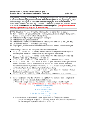 Prob set 9 - 2022 - completed assignment-100% - Problem set #9 – More ...