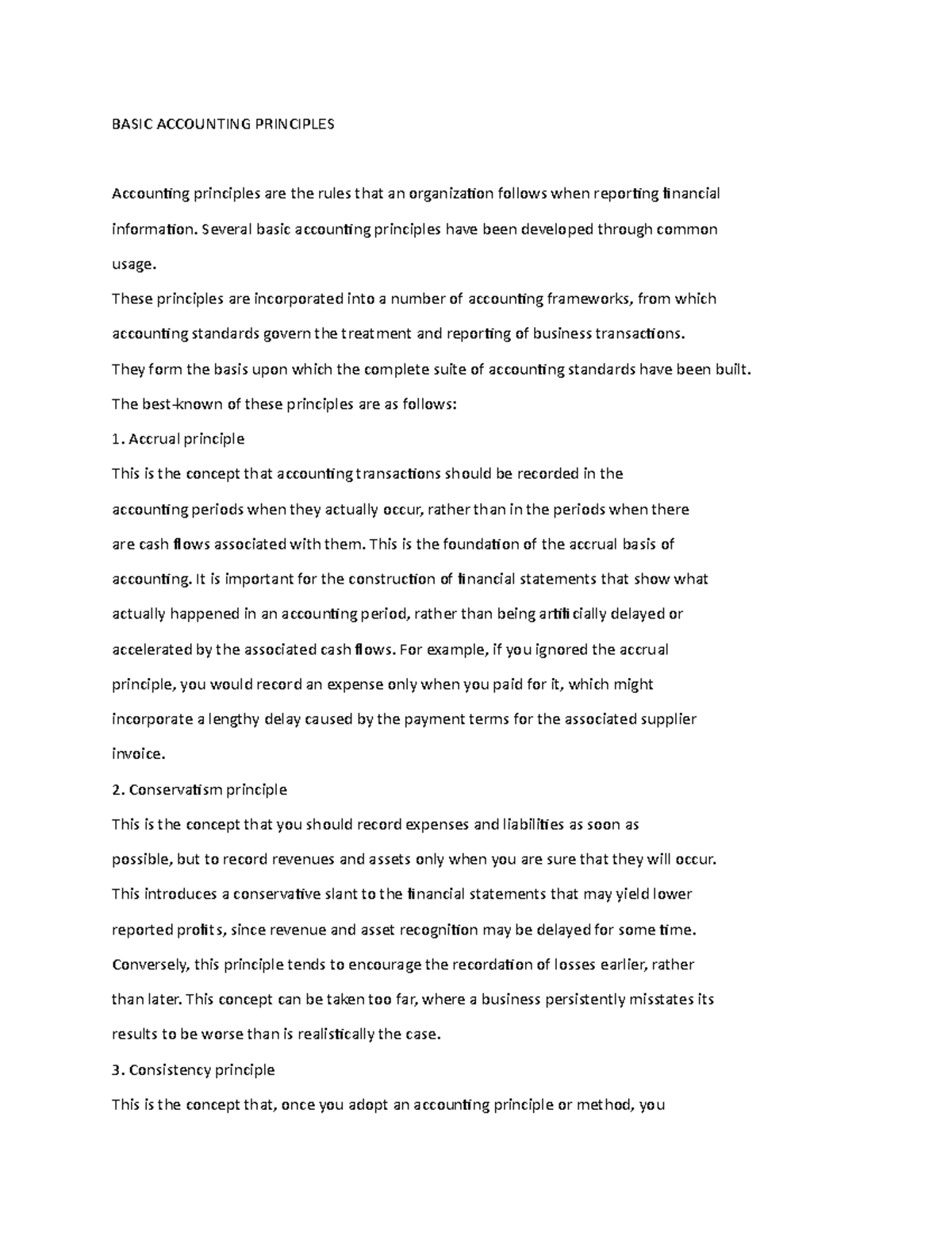 Basic Accounting Principles - BASIC ACCOUNTING PRINCIPLES Accounting ...