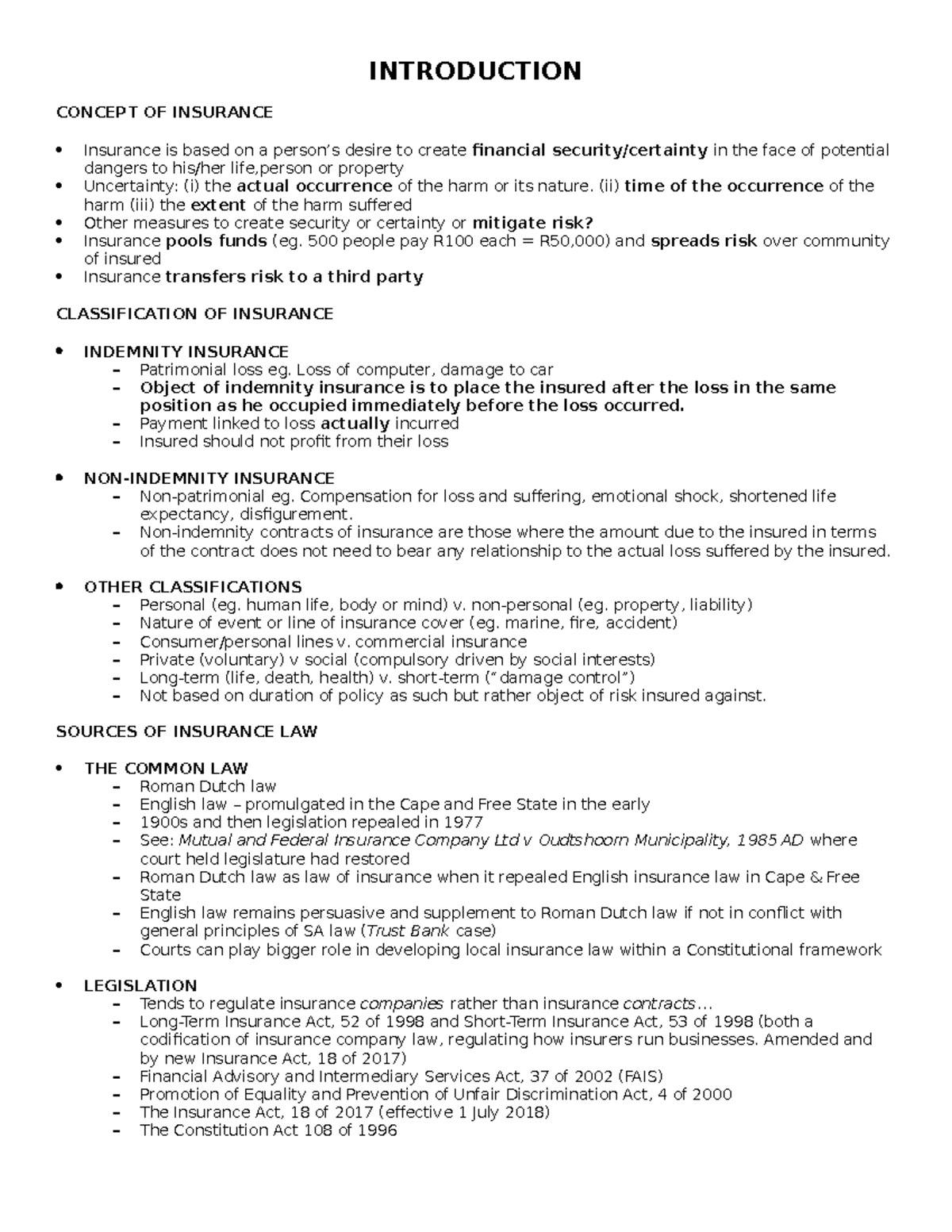 Topic 1 - Introduction [Slides] - INTRODUCTION CONCEPT OF INSURANCE ...