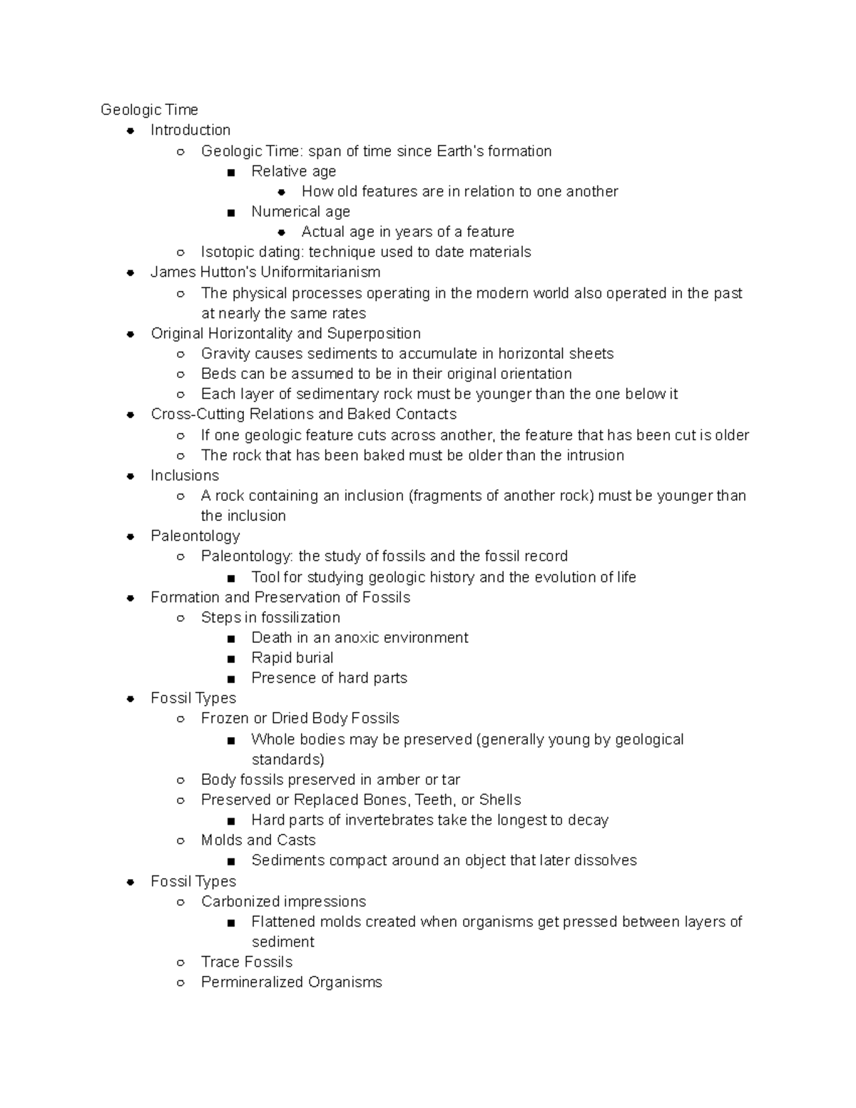 Chapter 9 - Lecture Notes based off of class and powerpoint - Geologic ...